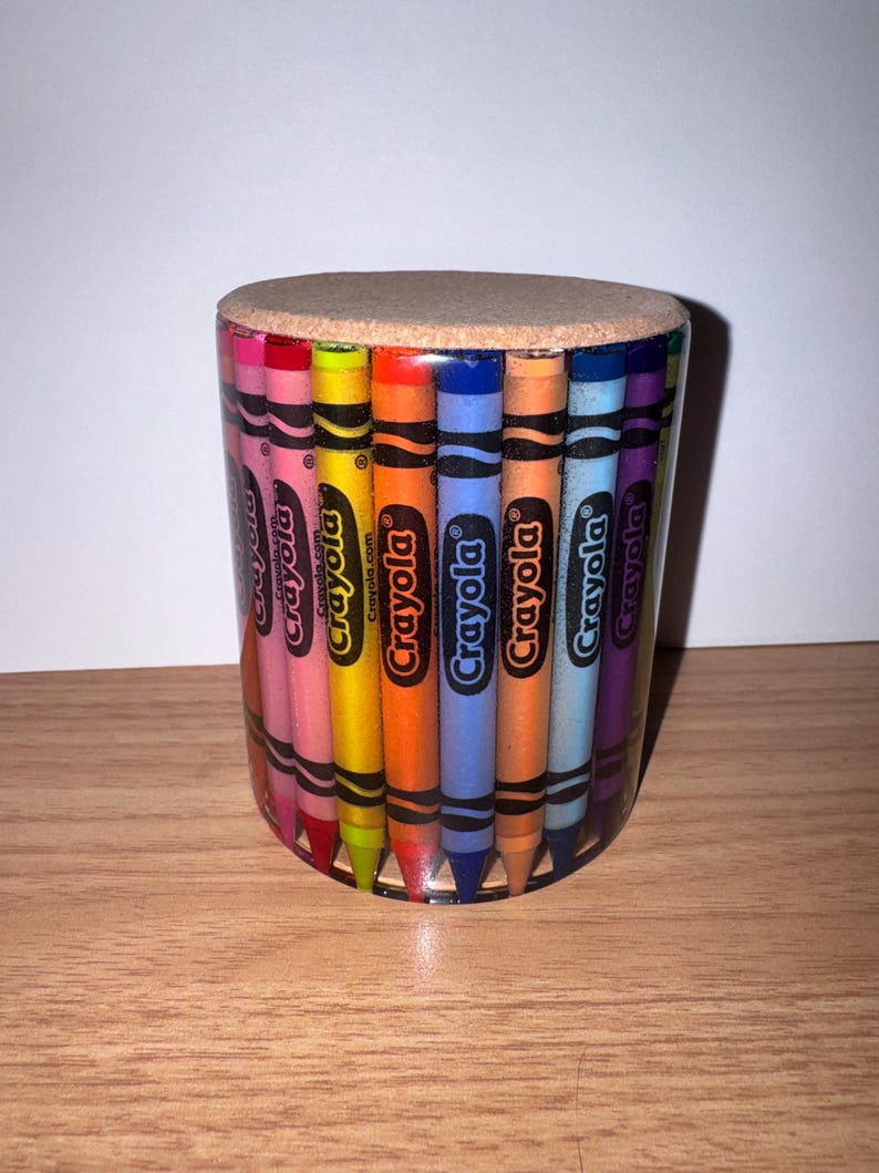 Epoxy Resin Crayon Desk Cup, Teacher Gift, Pencil Holder - Etsy