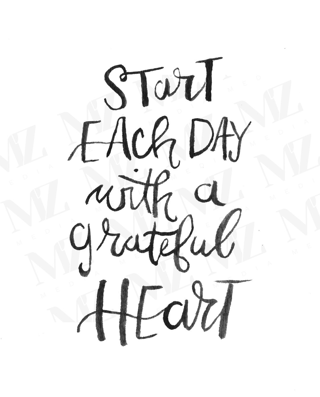 Grateful Lettering Png Watercolor - Etsy