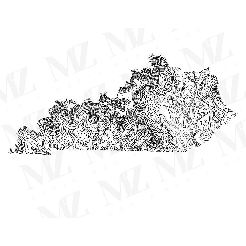 Topographic KY PNG Graphic Design - Etsy
