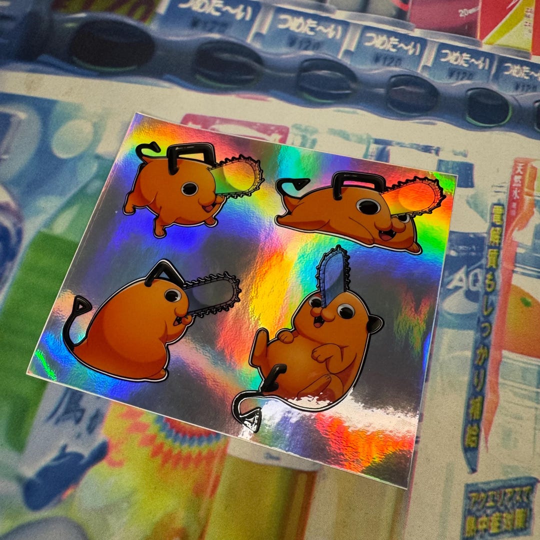 Pochita Sticker Sheet Vinyl Sticker, UV Resistant, Water Proof. for Car ...