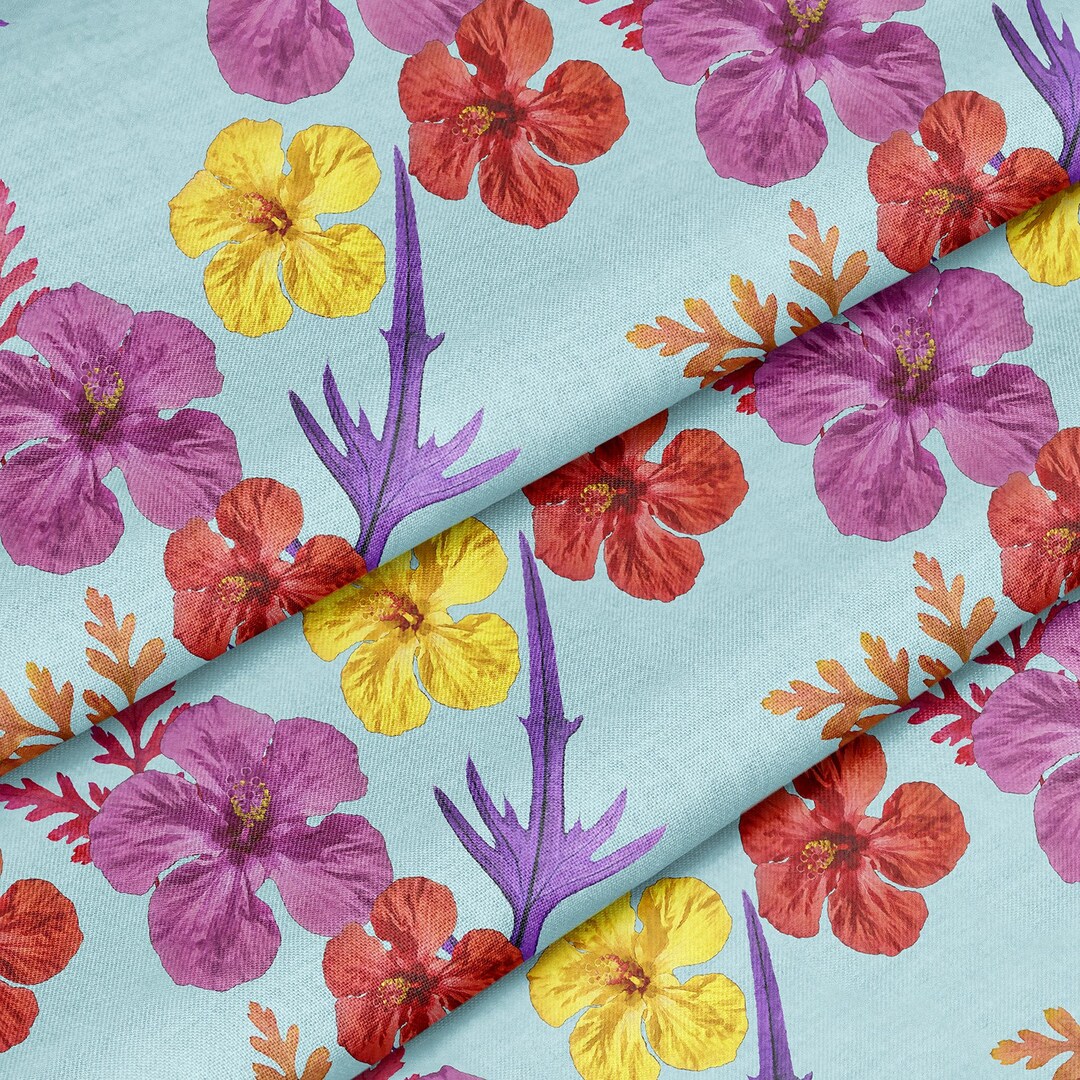 Fabric by the Yard ( Hibiscus Texture Flowers Patterns ) for Sewing ...