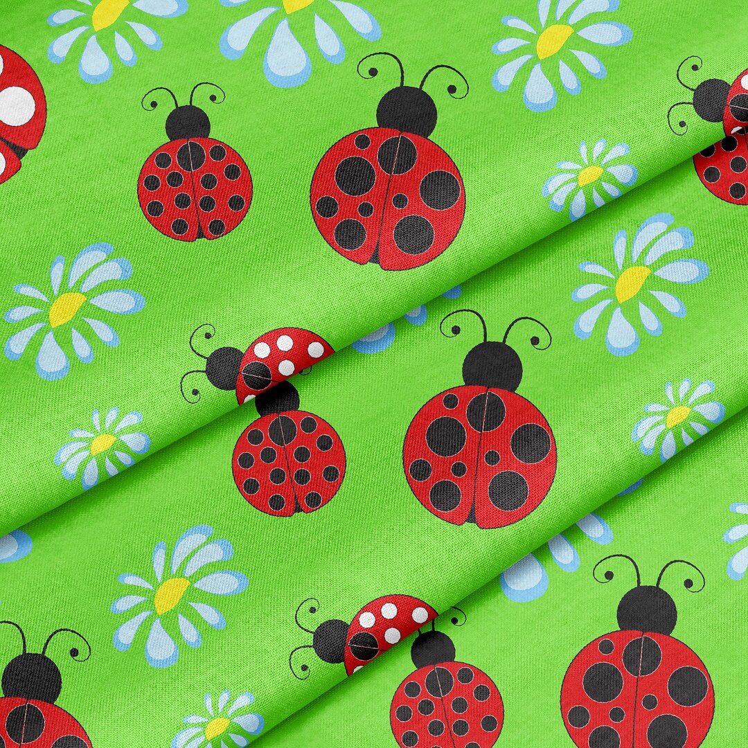 Fabric by the Yard ( Cute Ladybug Print Pattern ) for Sewing, Crafting ...