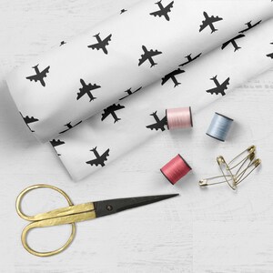 Fabric by the Yard ( Airplane Icon Print Pattern ) for Sewing, Crafting ...