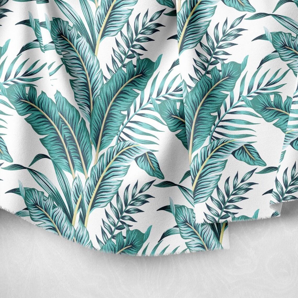 Fabric by the Yard ( Tropical Banana Green Leaves Print Pattern ) for ...