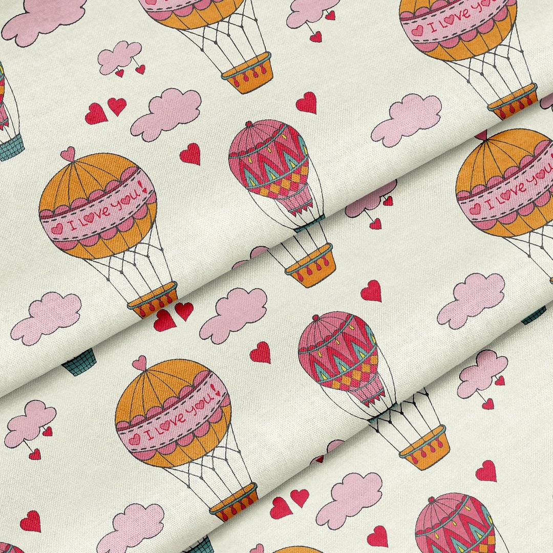 Fabric by the Yard ( Cute Hot Air Balloon Pattern ) for Sewing ...