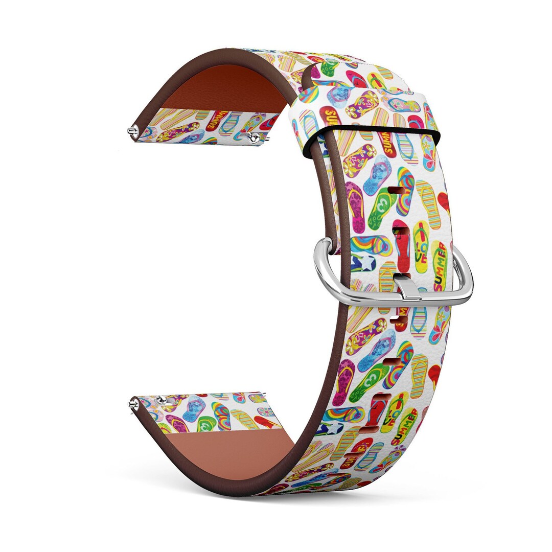 Vegan Leather Watch Strap 18mm 20mm 22mm 23mm ( Colorful Flip Flops on ...