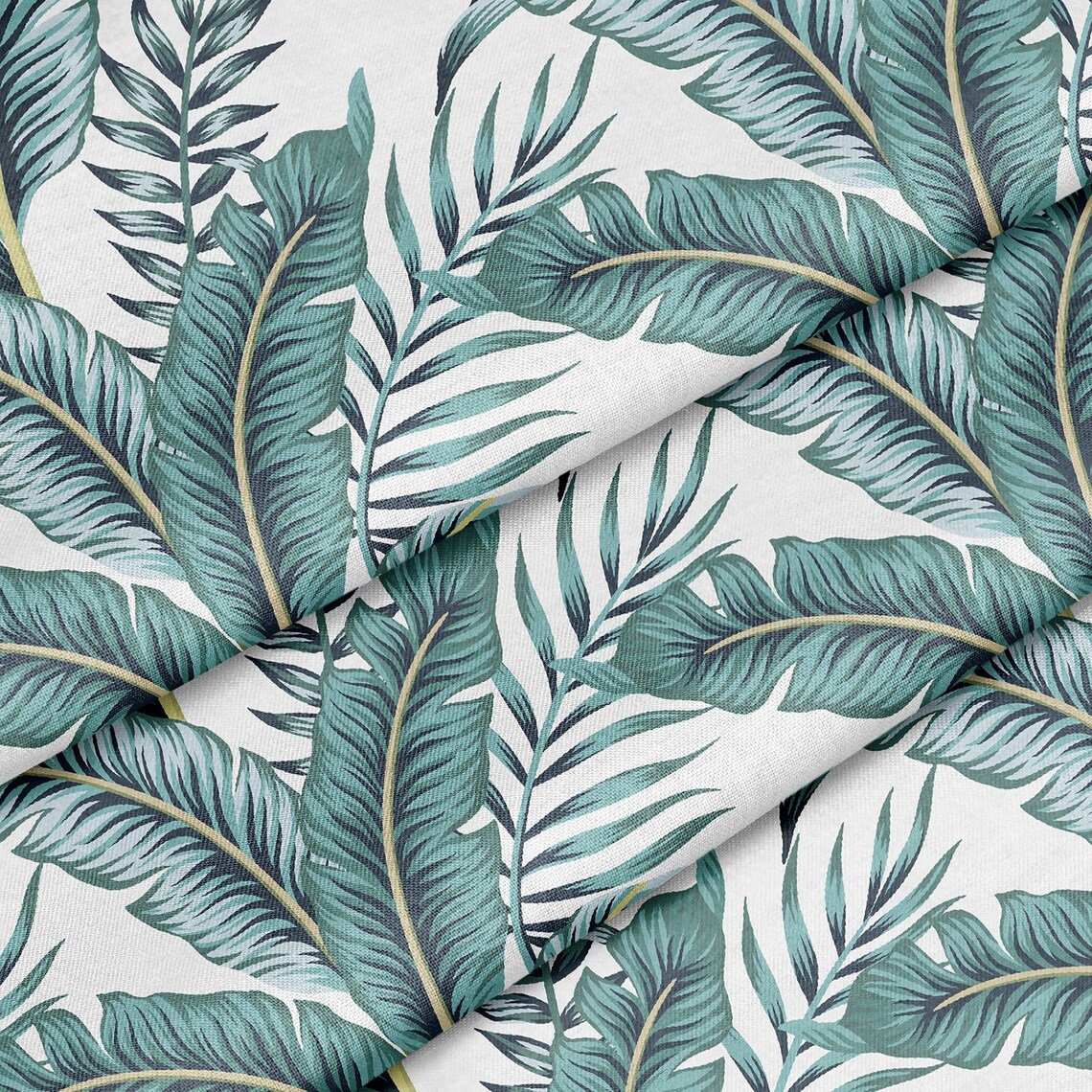 Fabric by the Yard ( Tropical Banana Green Leaves Print Pattern ) for ...
