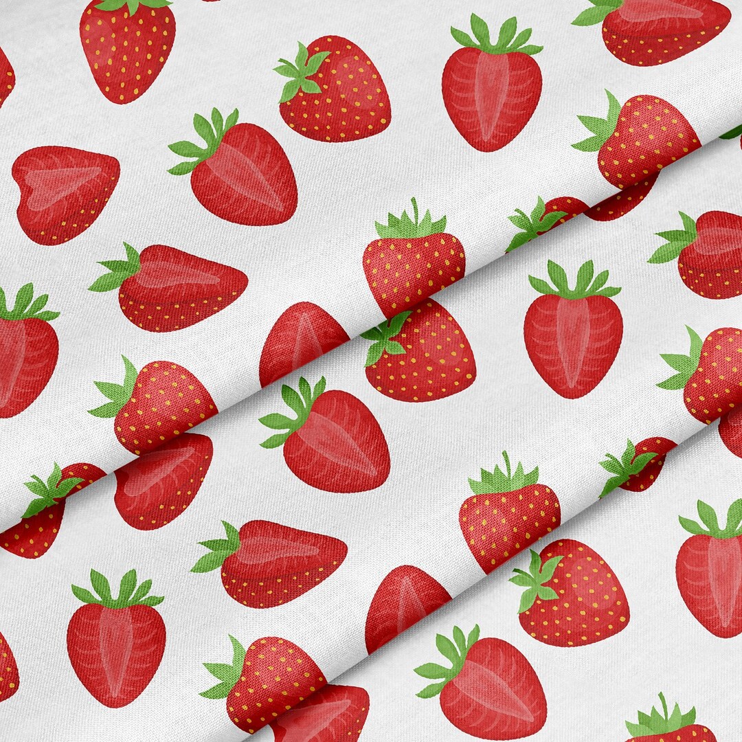 Fabric by the Yard ( Cute Strawberry Print Pattern ) for Sewing ...