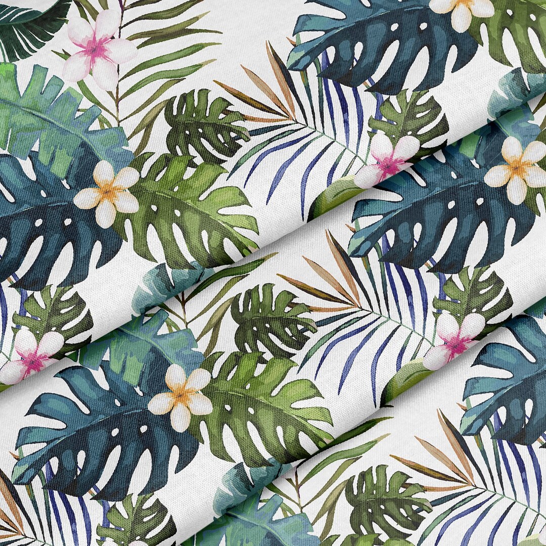 Fabric by the Yard ( Tropical Palm Tree Print Pattern ) for Sewing ...