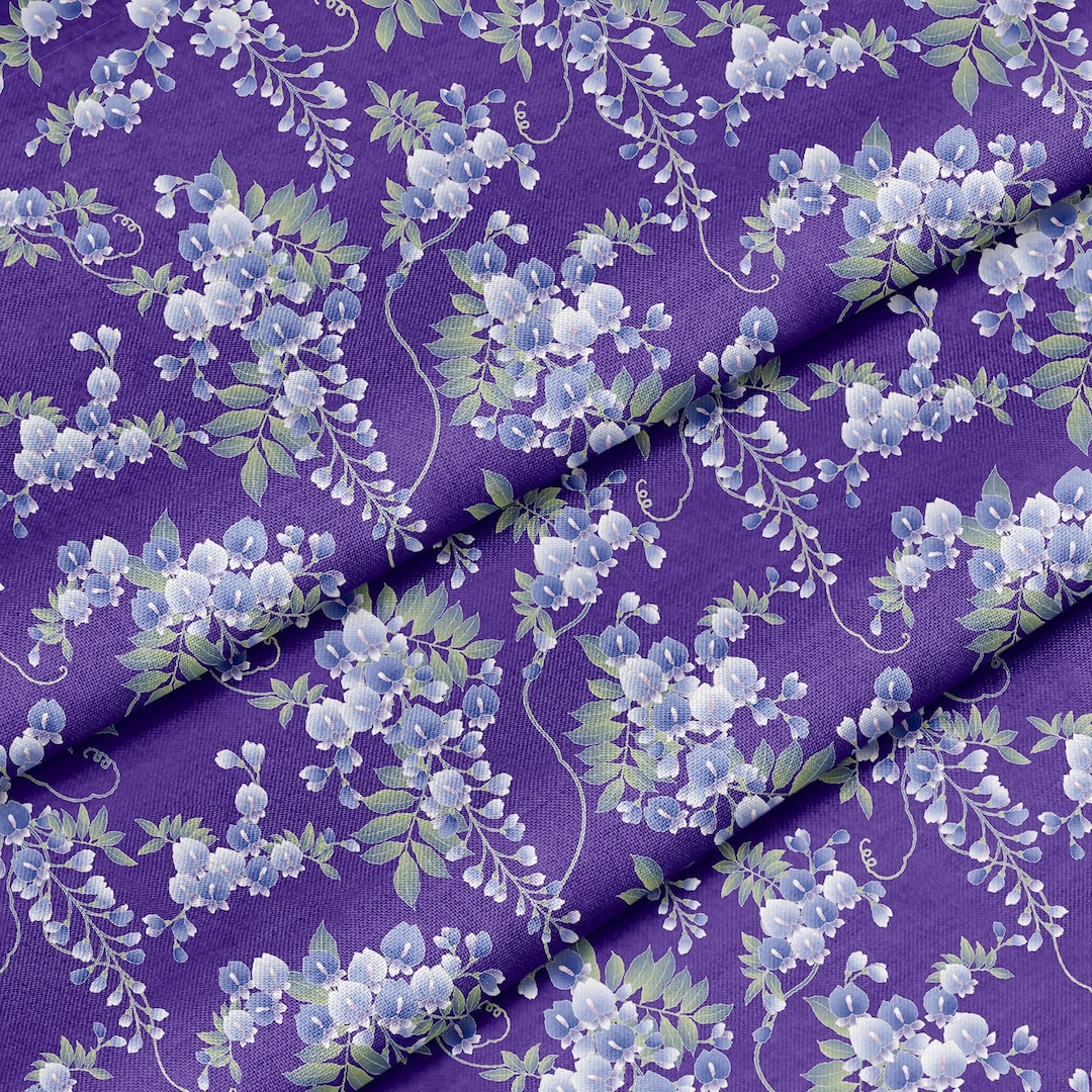 Fabric by the Yard ( Japanese Style Wisteria Print Pattern ) for Sewing ...