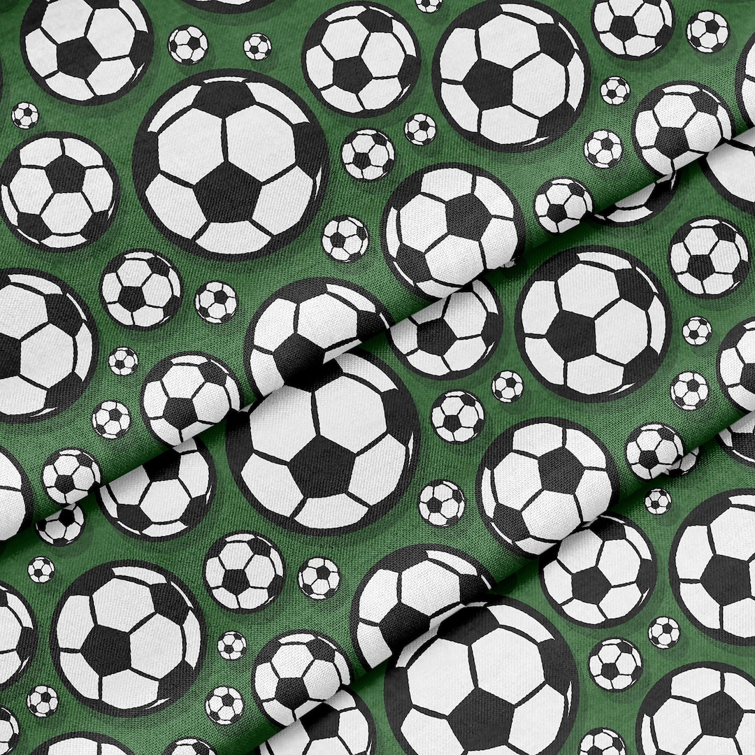 Fabric by the Yard ( Football Soccer Ball Print Pattern ) for Sewing ...
