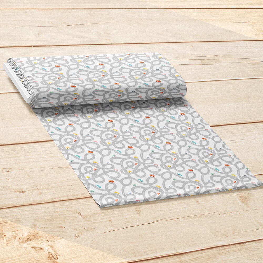 Fabric by the Yard ( Roads Cars Track Racing Print Pattern ) for Sewing ...