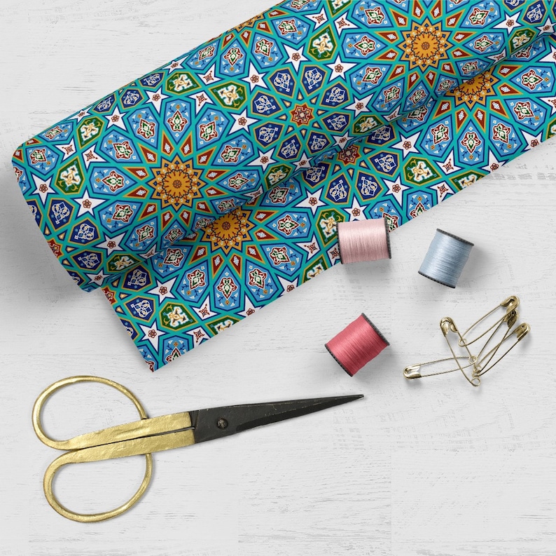 Fabric by the Yard ( Arabic Floral Traditional Patterns ) for Sewing ...