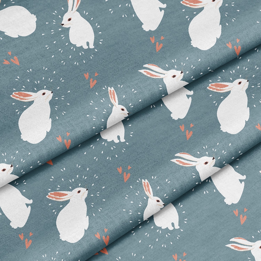 Fabric by the Yard ( Cute Bunny Rabbit Pattern ) for Sewing, Crafting ...
