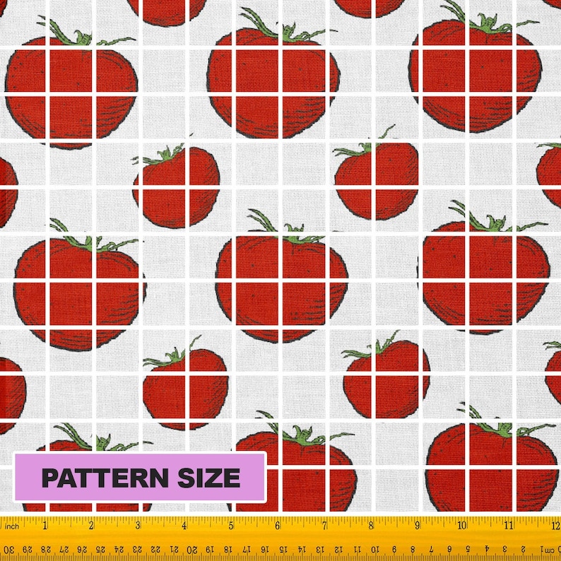 Fabric by the Yard ( Ripe Tomato Print Pattern ) for Sewing, Crafting ...