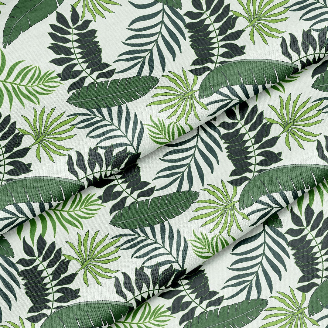 Fabric by the Yard ( Tropical Palm Leaves Print Pattern ) for Sewing ...