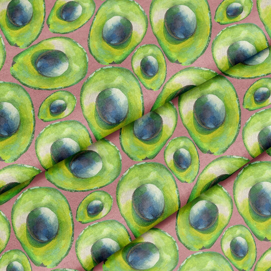 Fabric by the Yard ( Cute Green Avocado Pattern ) for Sewing, Crafting ...