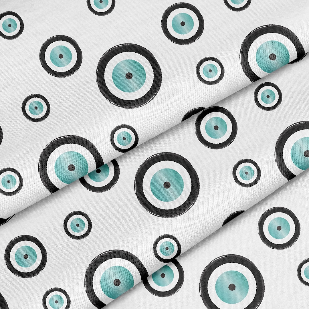 Fabric by the Yard ( Cute Evil Eye Pattern ) for Sewing, Crafting, Upholstery and D.I.Y Projects ...