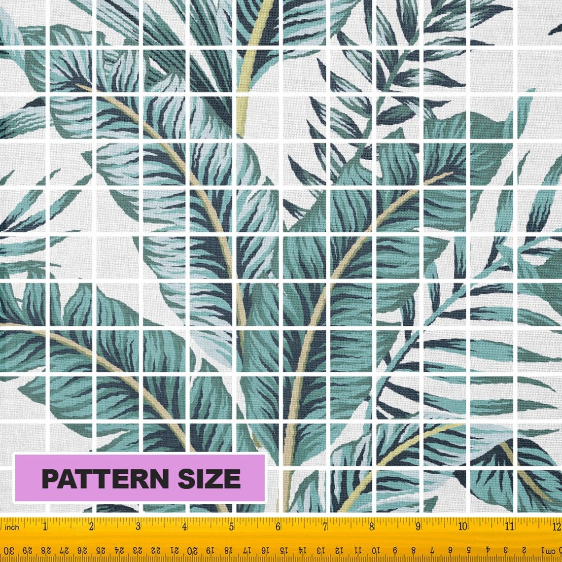 Fabric by the Yard ( Tropical Banana Green Leaves Print Pattern ) for ...