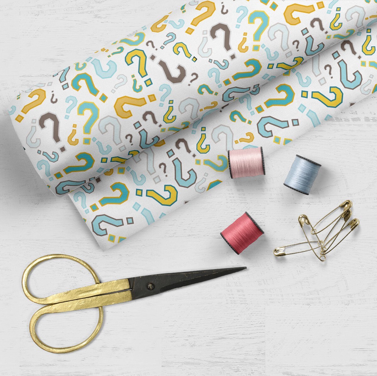 Fabric by the Yard ( Quiz Question Marks Patterns ) for Sewing ...