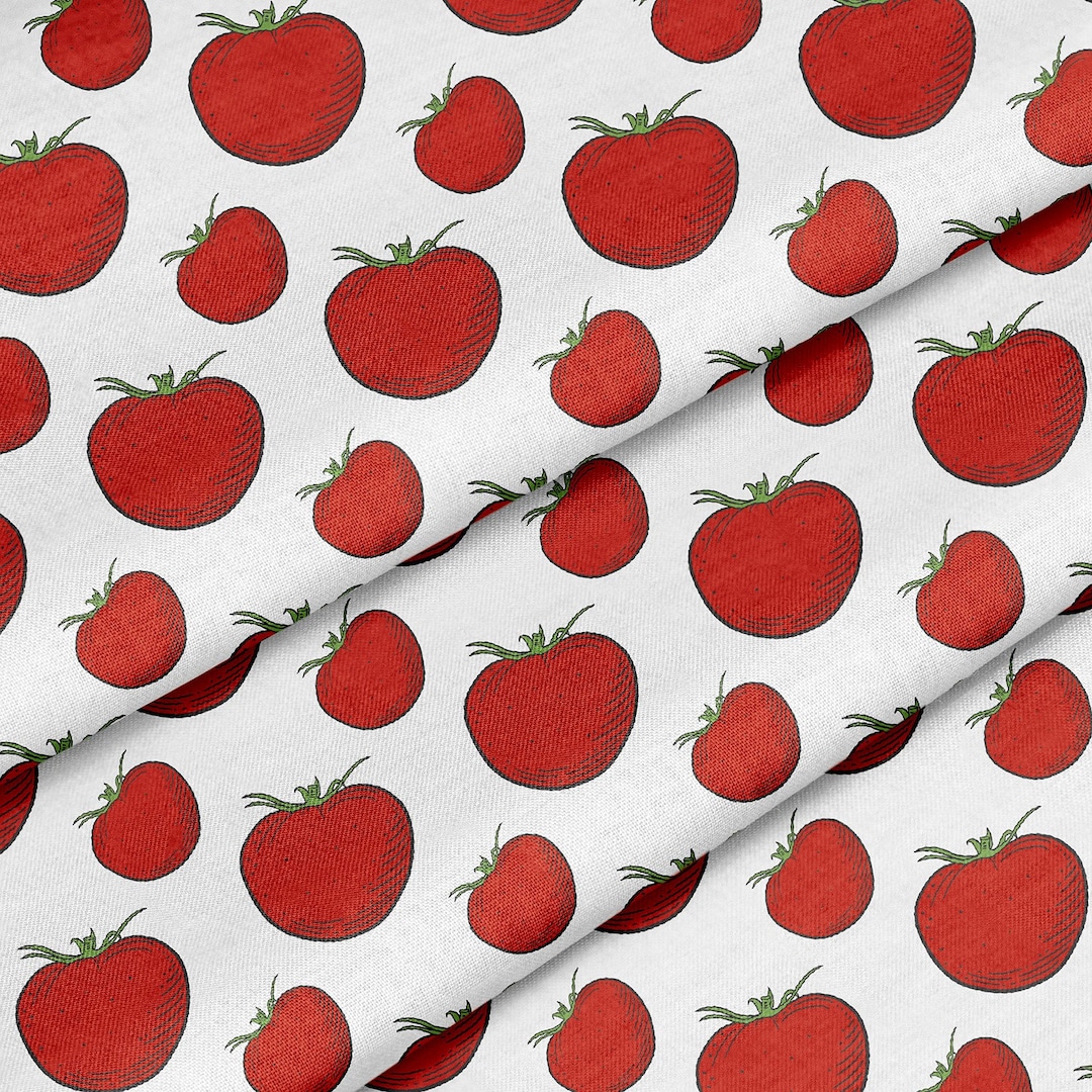 Fabric by the Yard ( Ripe Tomato Print Pattern ) for Sewing, Crafting ...