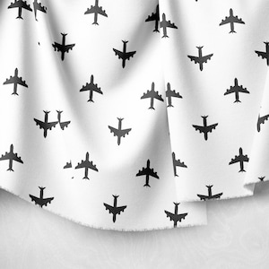 Fabric by the Yard ( Airplane Icon Print Pattern ) for Sewing, Crafting ...