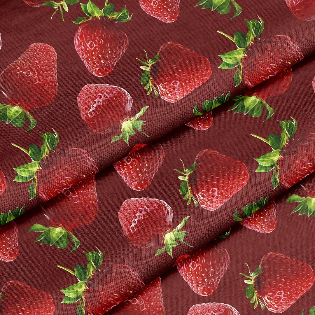 Fabric by the Yard ( Strawberry Fruit Print Pattern ) for Sewing ...