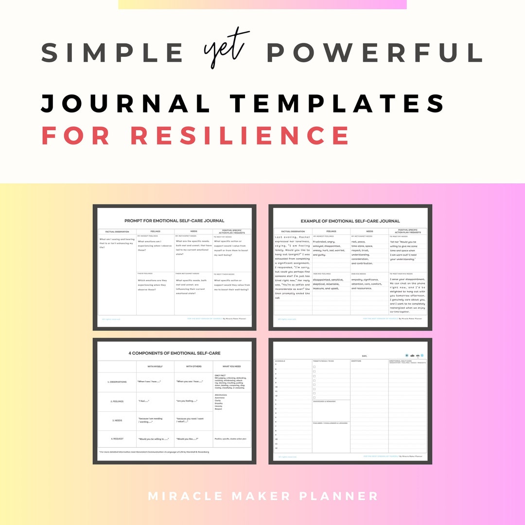 PRINTABLE Journal Templates for Resilience: Explore a Powerful Tool to ...