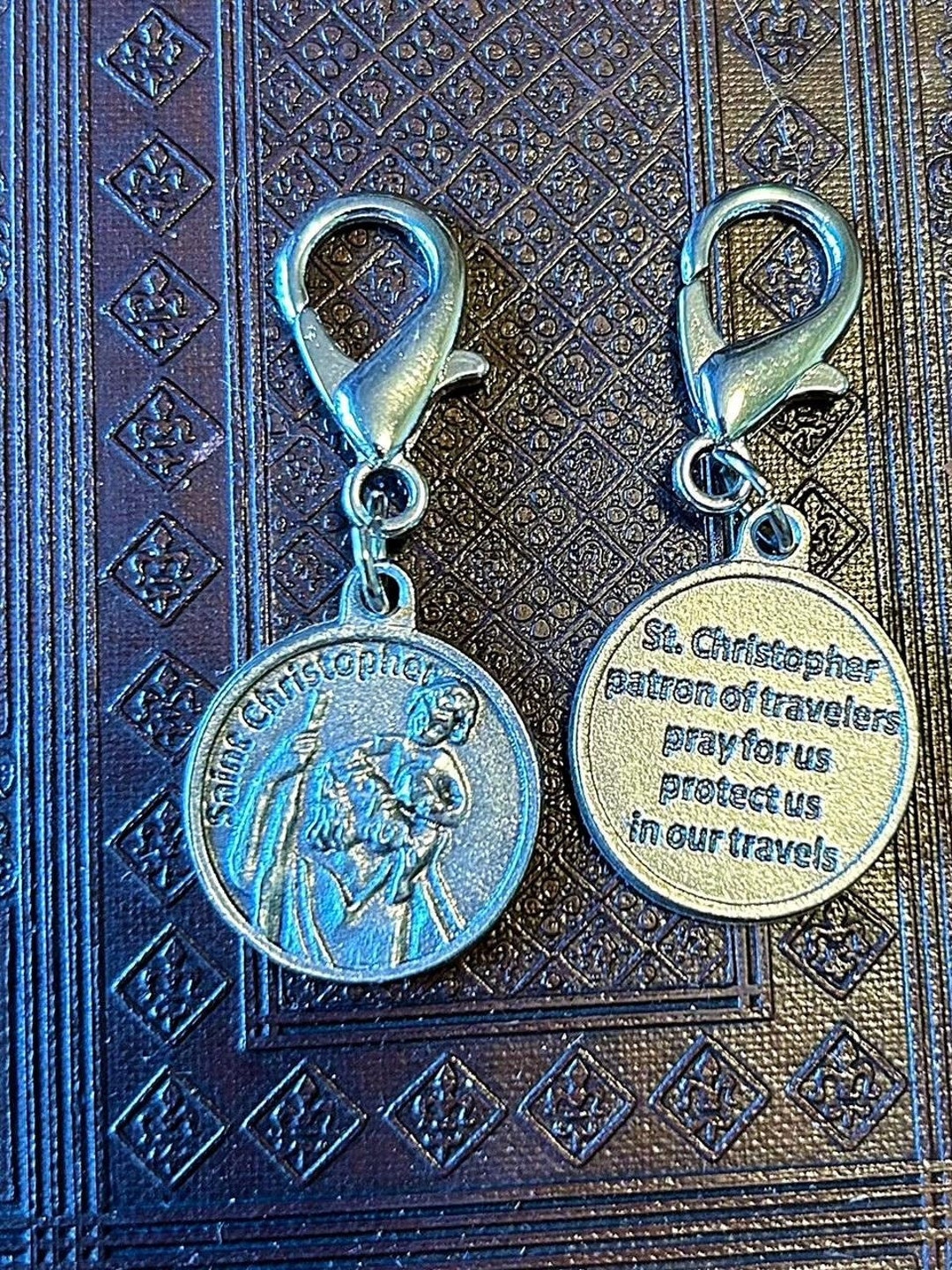 Saint Christopher Key Chain Clip Saint of Safe Travels - Etsy