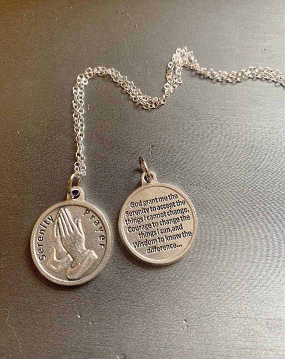 Serenity Prayer Pendant on 18 Inch Sterling Silver Necklace Etsy