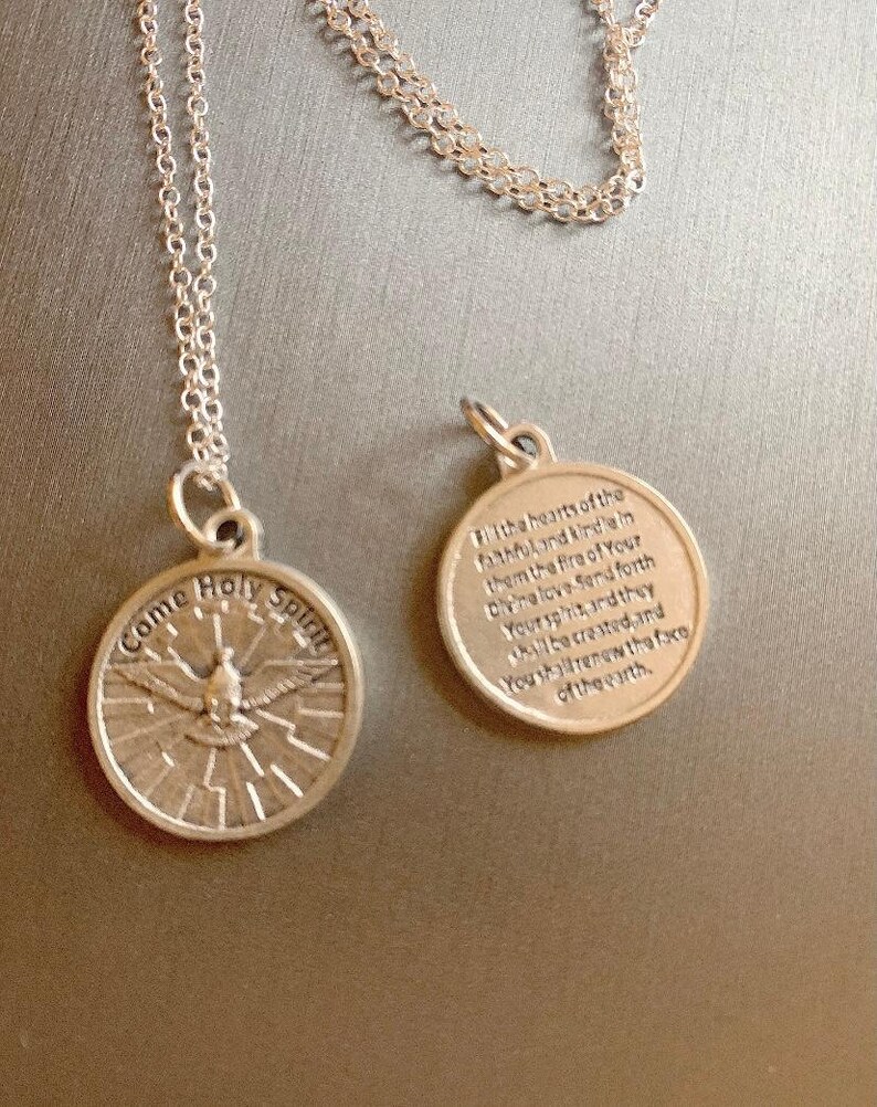 Holy Spirit Pendant on 18 Inch Sterling Silver Necklace - Etsy
