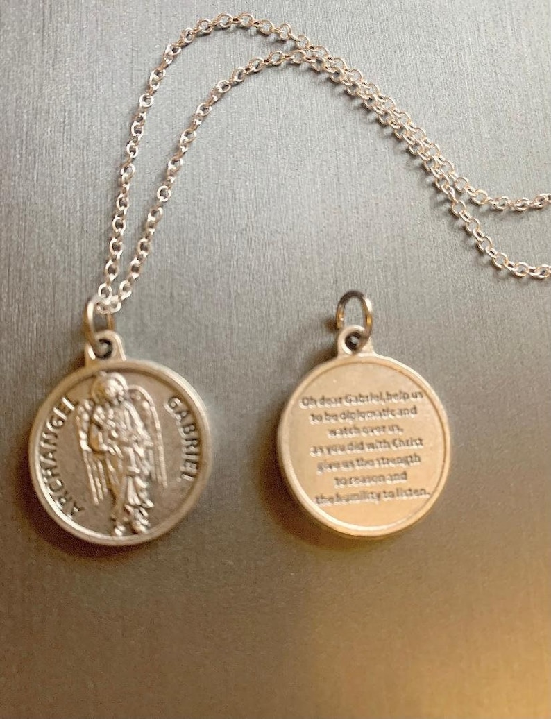 Archangel Gabriel Pendant on 18 Inch Sterling Silver Necklace ( Angel ...