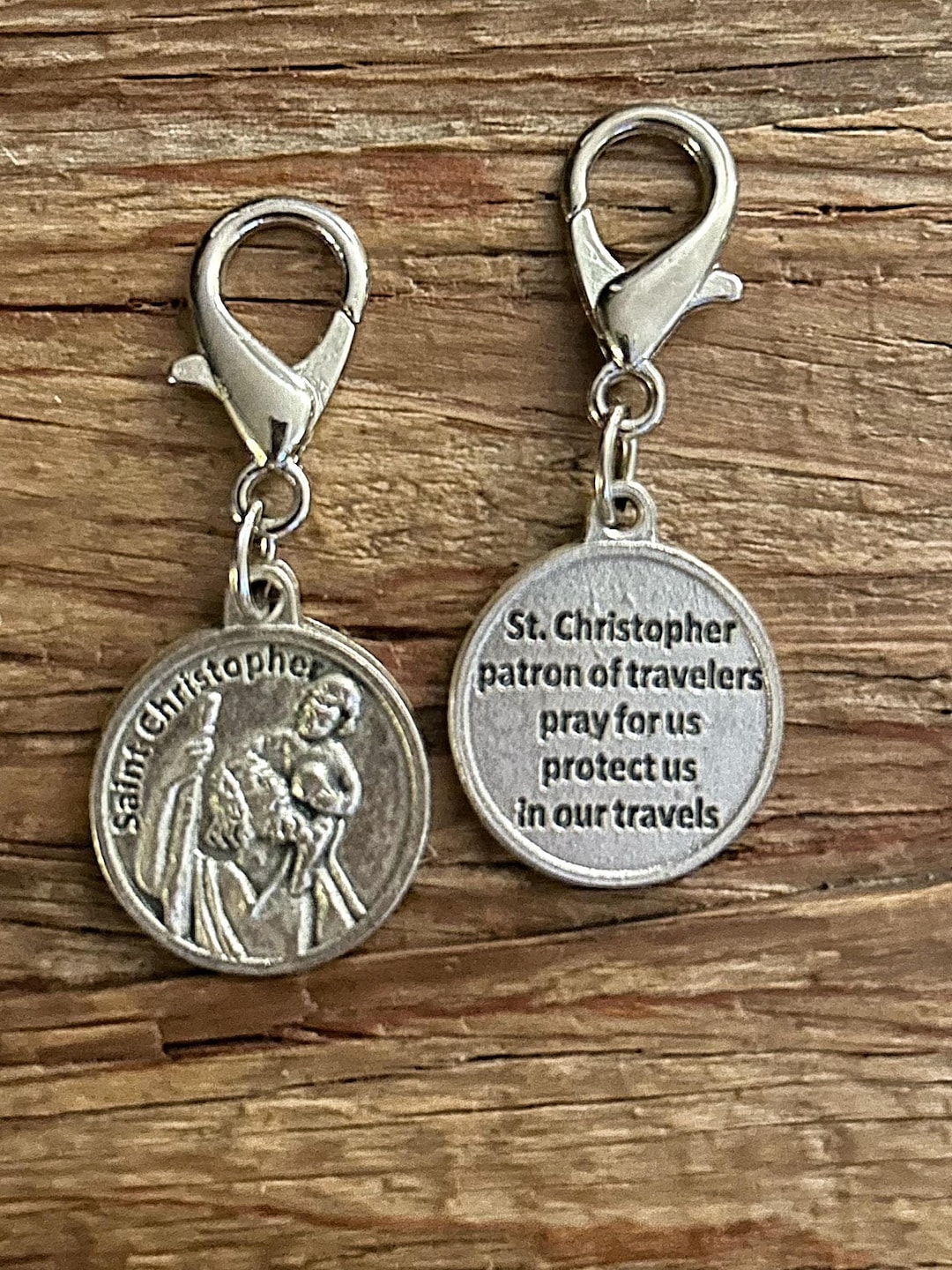 Saint Christopher Key Chain Clip Saint of Safe Travels - Etsy