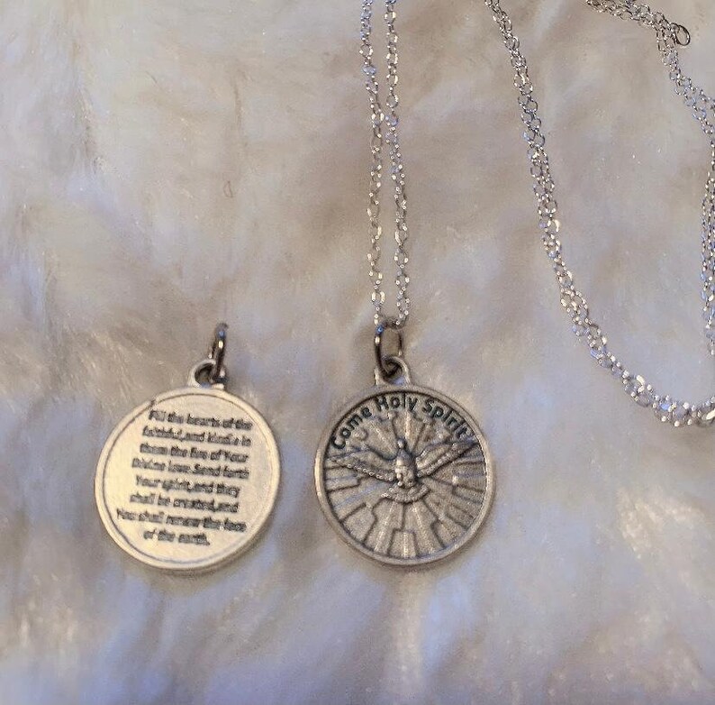 Holy Spirit Pendant on 18 Inch Sterling Silver Necklace - Etsy