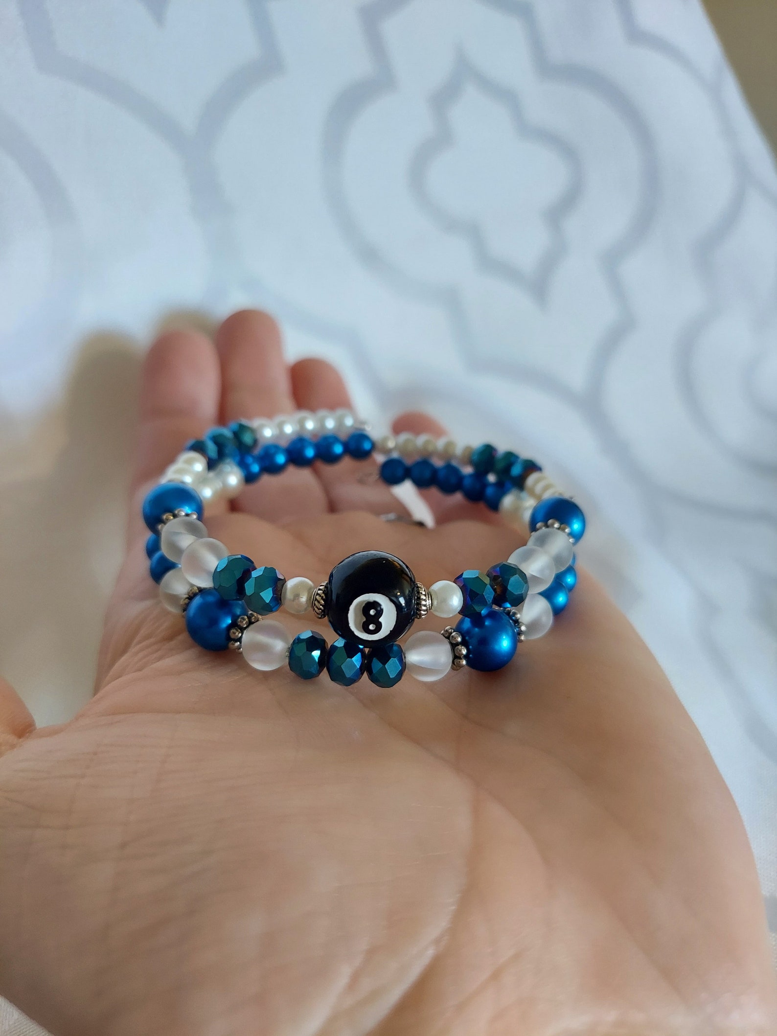 8 Ball Memory Wire Bracelet, Pool Player Jewelry - Etsy