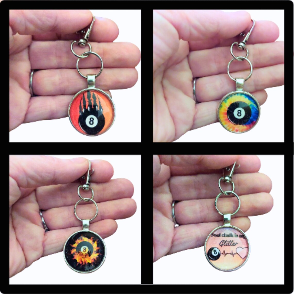 8-ball Keychain, 8-ball Pocket Marker for Pool Players, Pool Player ...