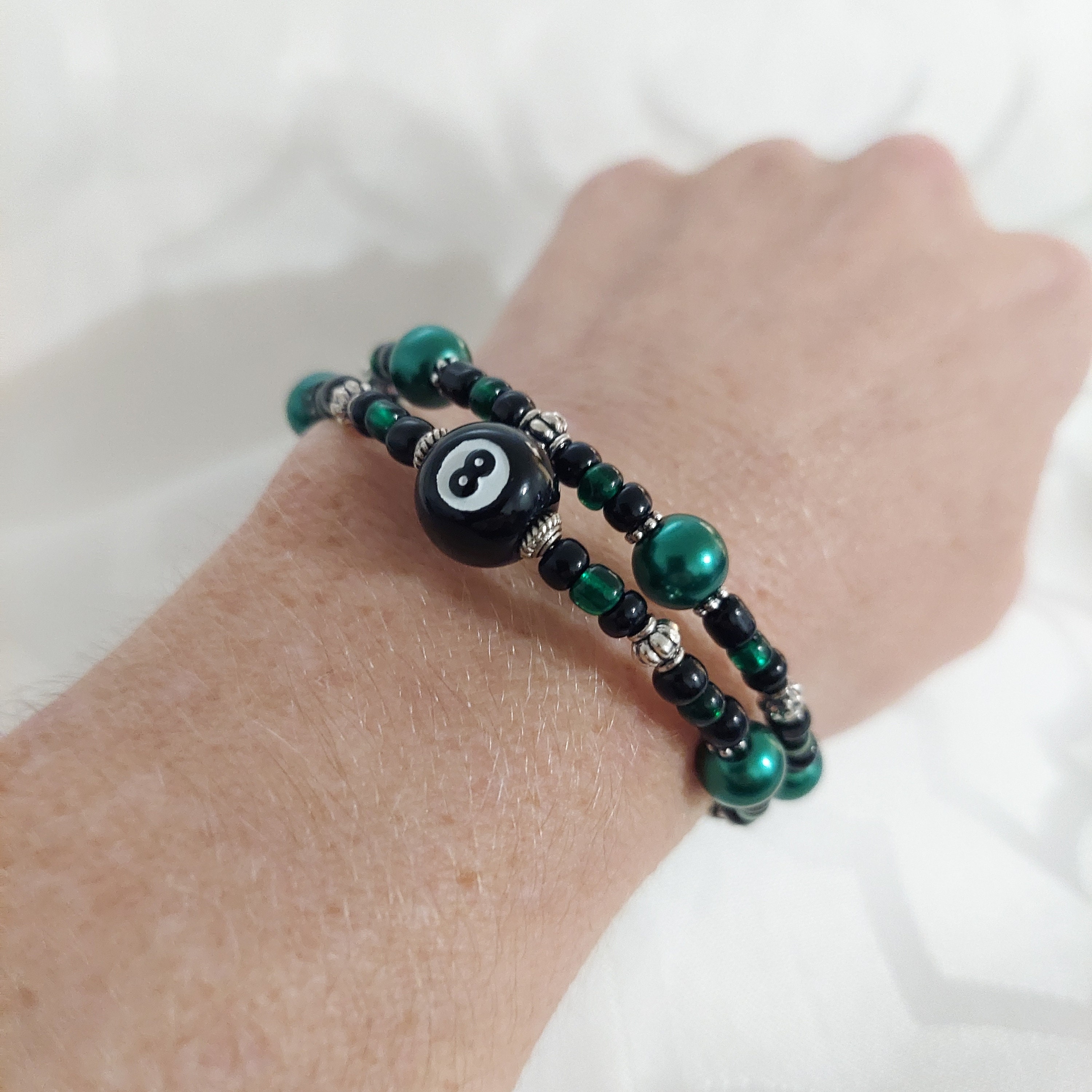 Memory Wire 8 Ball Bracelet, 8 Ball Jewelry, Pool Player Jewelry ...