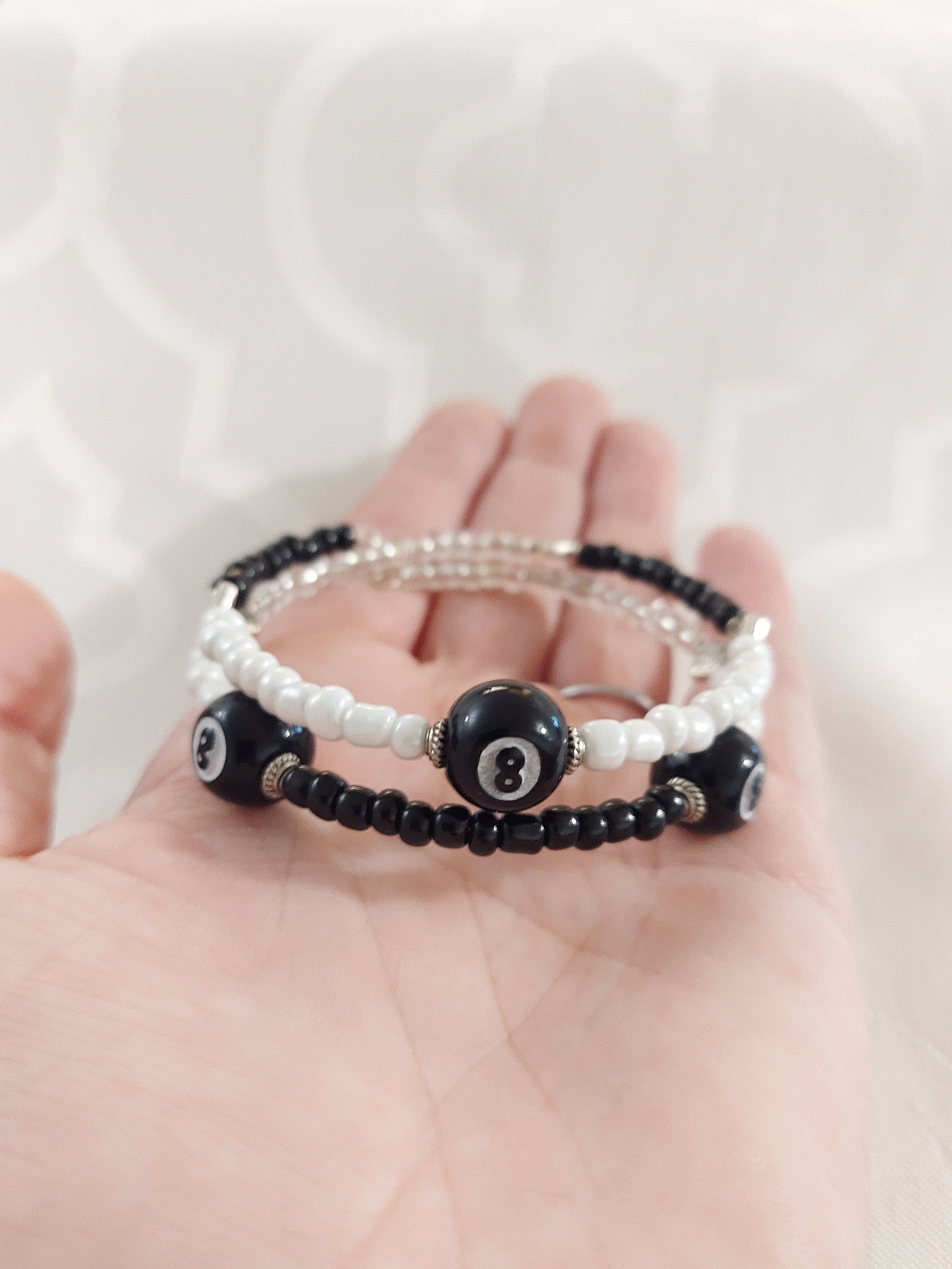 Memory Wire 8 Ball Bracelet, 8 Ball Jewelry, Pool Player Jewelry ...