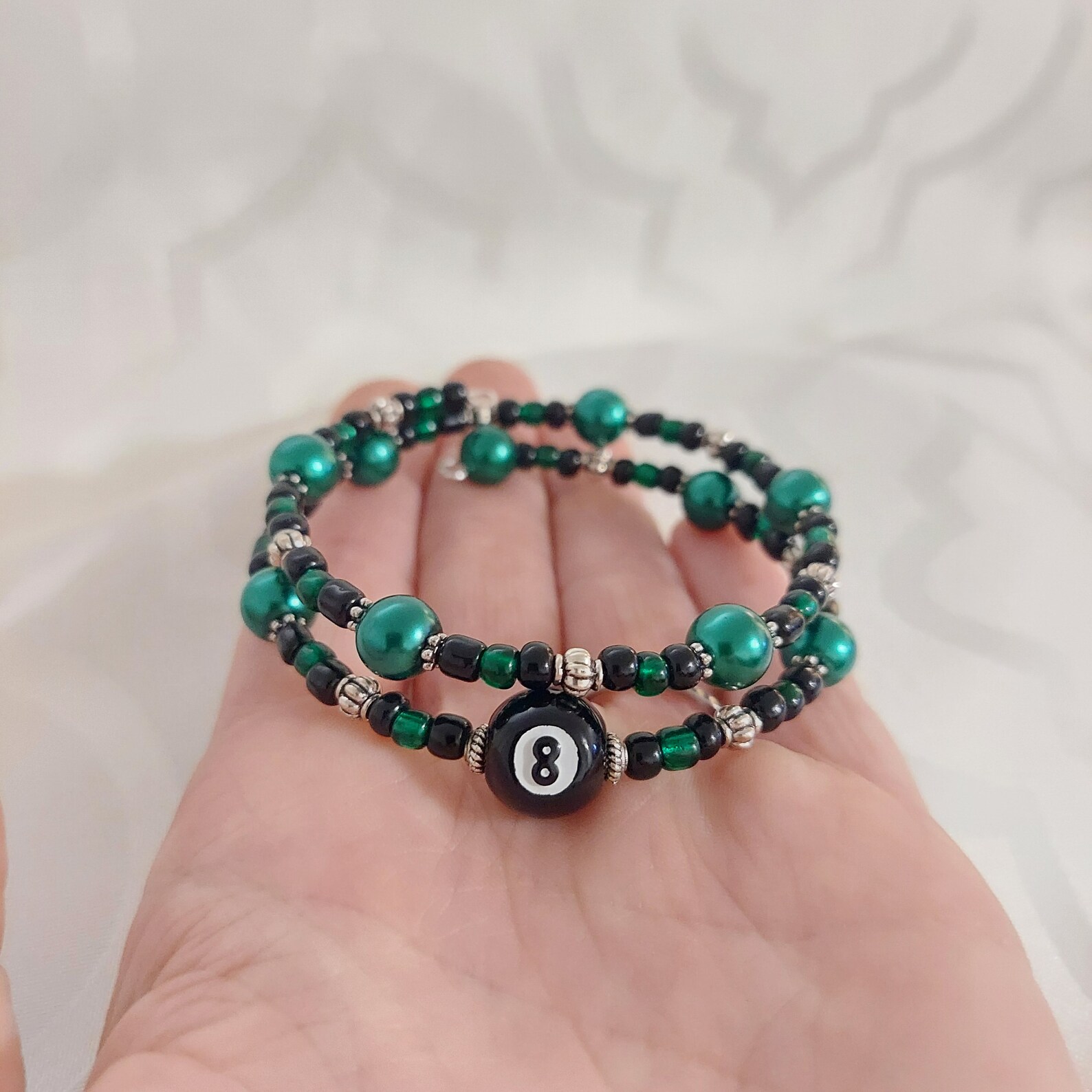 Memory Wire 8 Ball Bracelet, 8 Ball Jewelry, Pool Player Jewelry ...