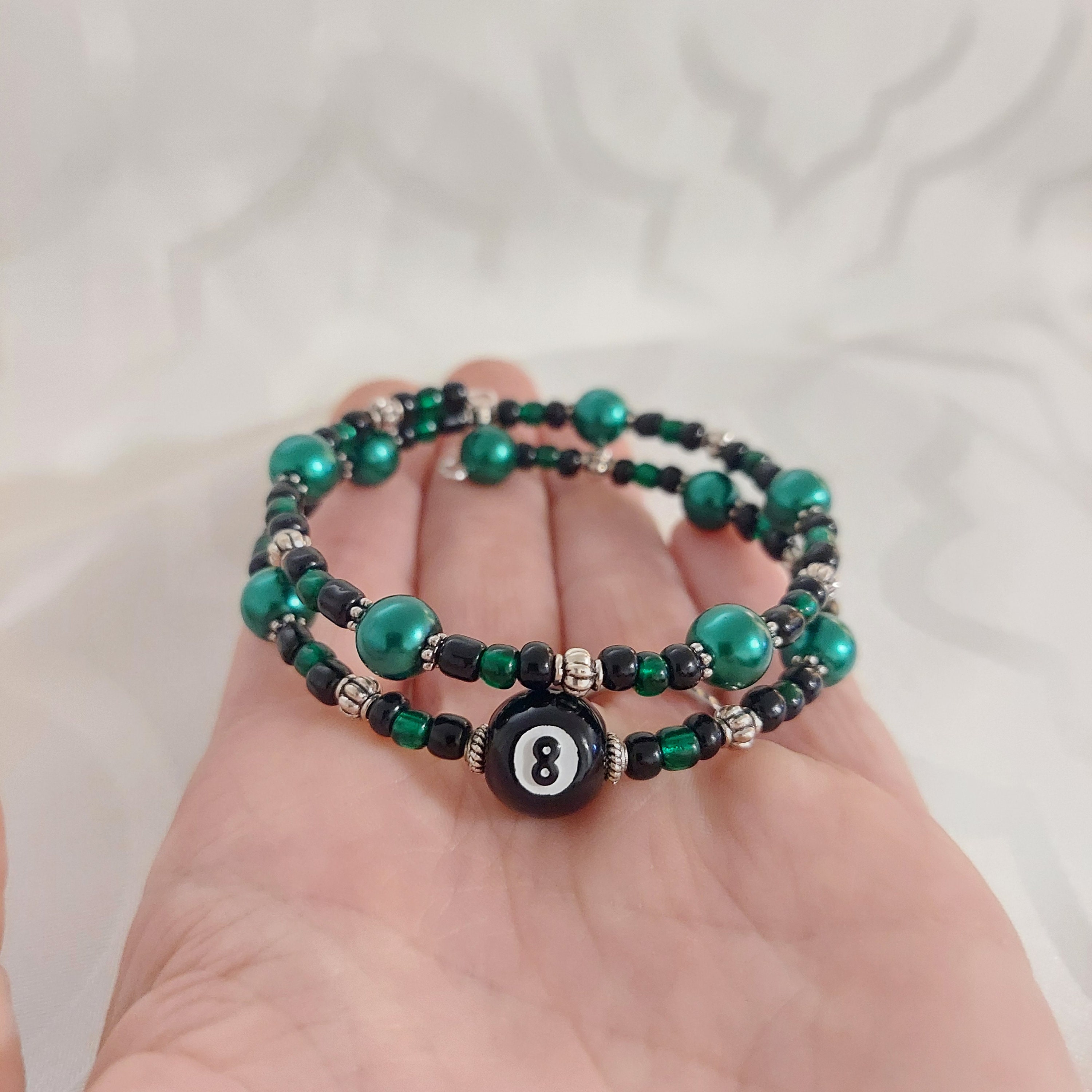 Memory Wire 8 Ball Bracelet, 8 Ball Jewelry, Pool Player Jewelry ...