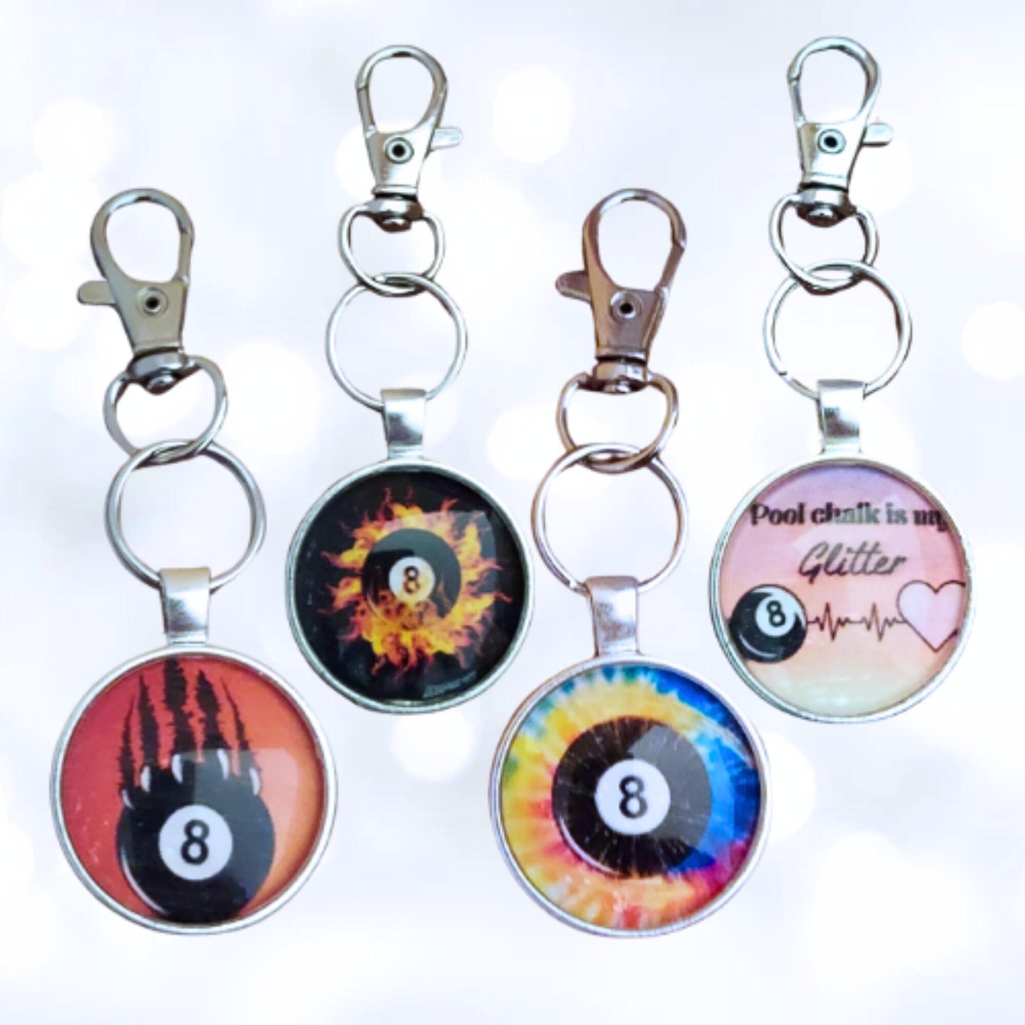8-ball Keychain, 8-ball Pocket Marker for Pool Players, Pool Player ...