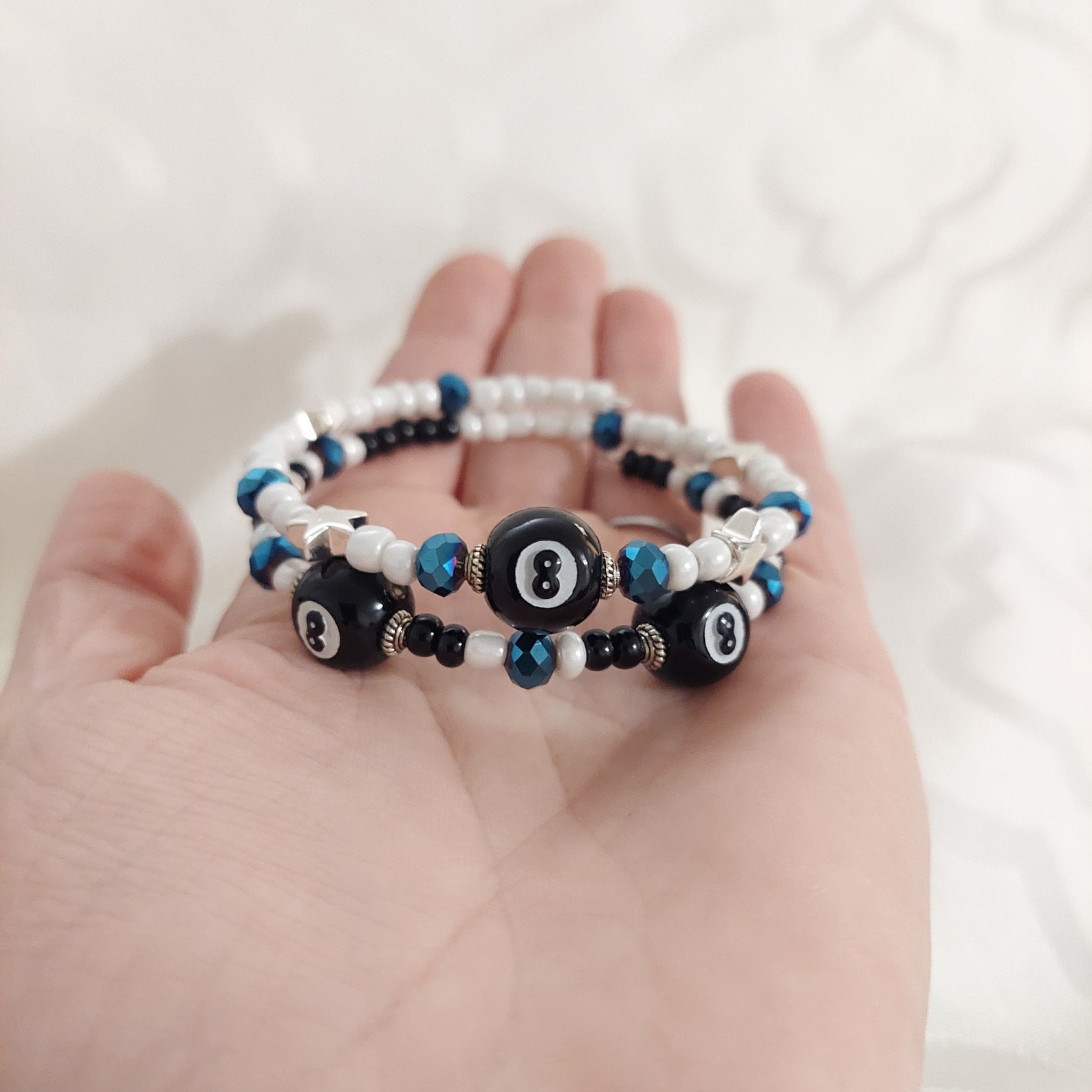 Memory Wire 8 Ball Bracelet, 8 Ball Jewelry, Pool Player Jewelry ...