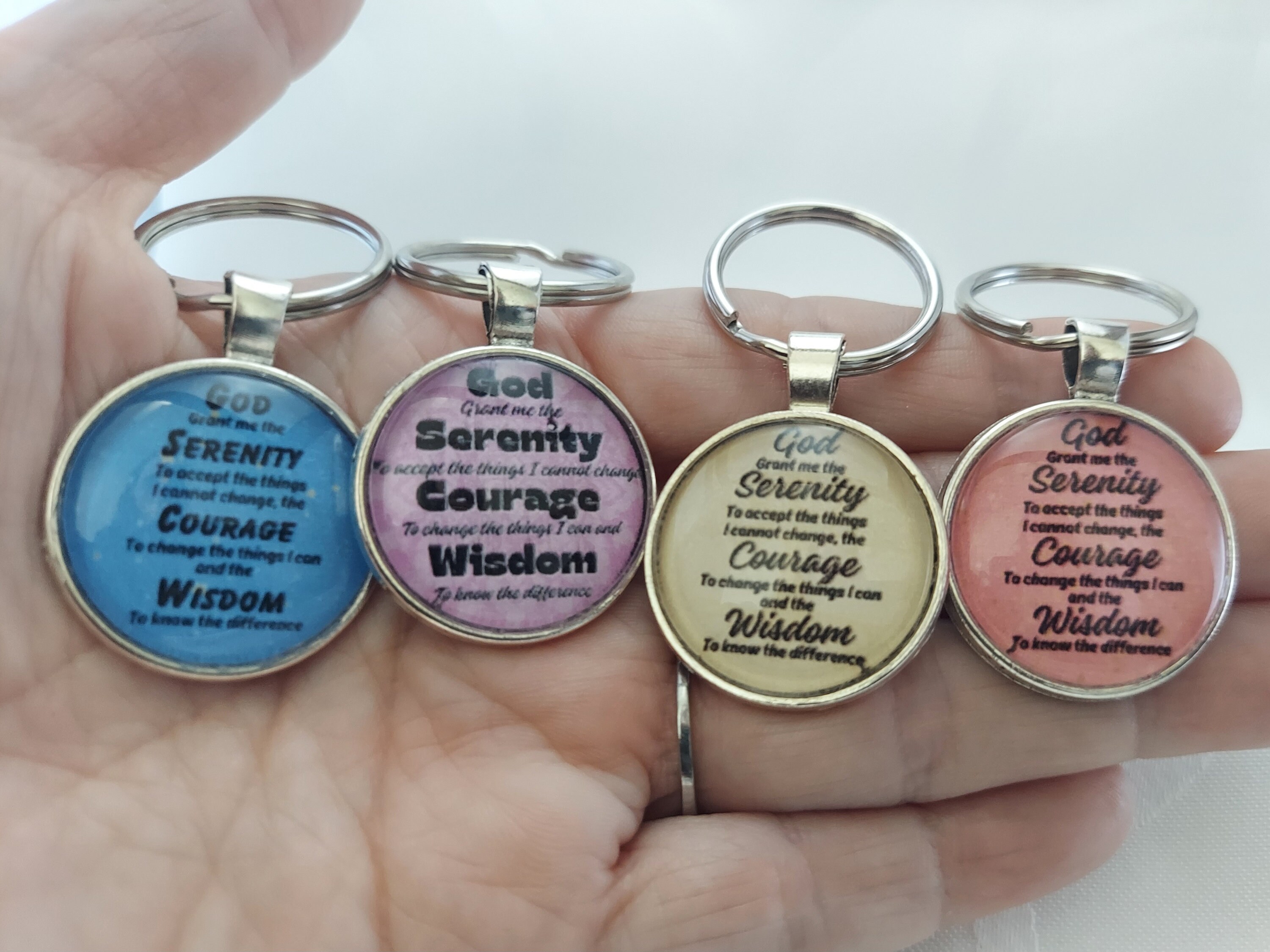 Serenity Prayer Keychain, Serenity Prayer Gift, Recovery Keychain ...