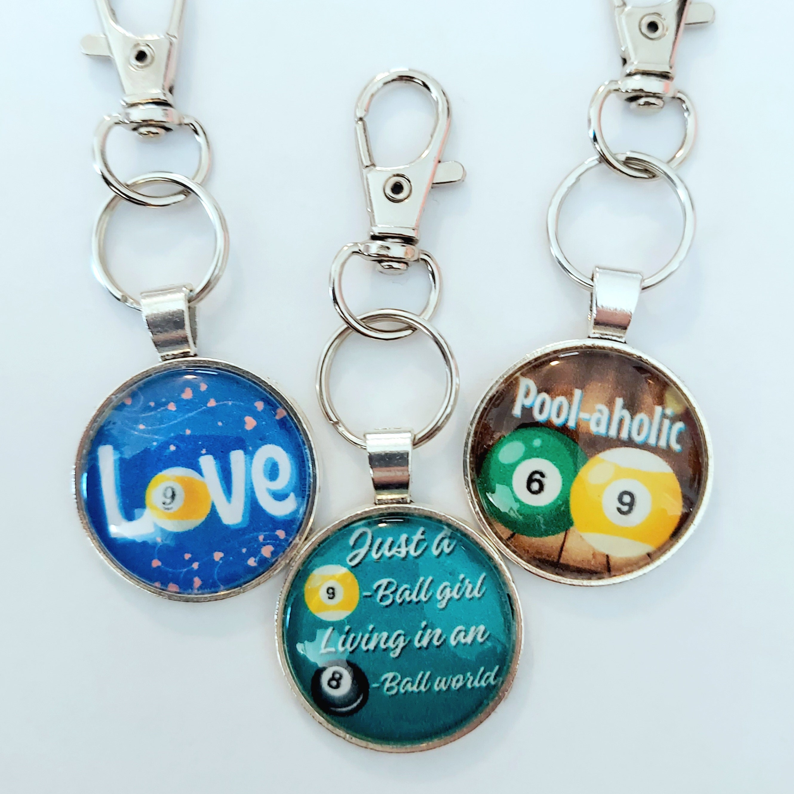 9-ball Keychain, 8-ball Pocket Marker for Pool Players, Pool Player ...