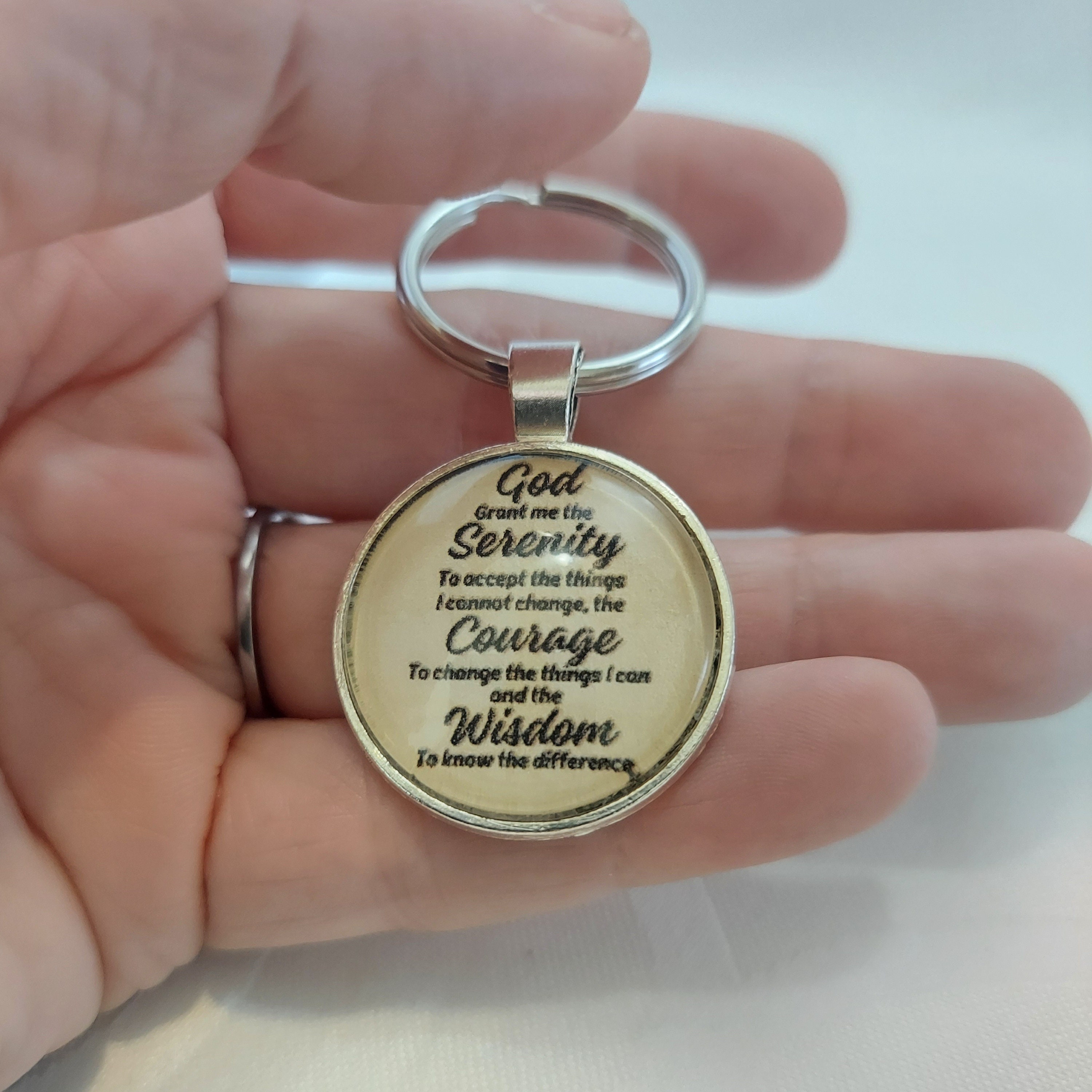 Serenity Prayer Keychain, Serenity Prayer Gift, Recovery Keychain ...