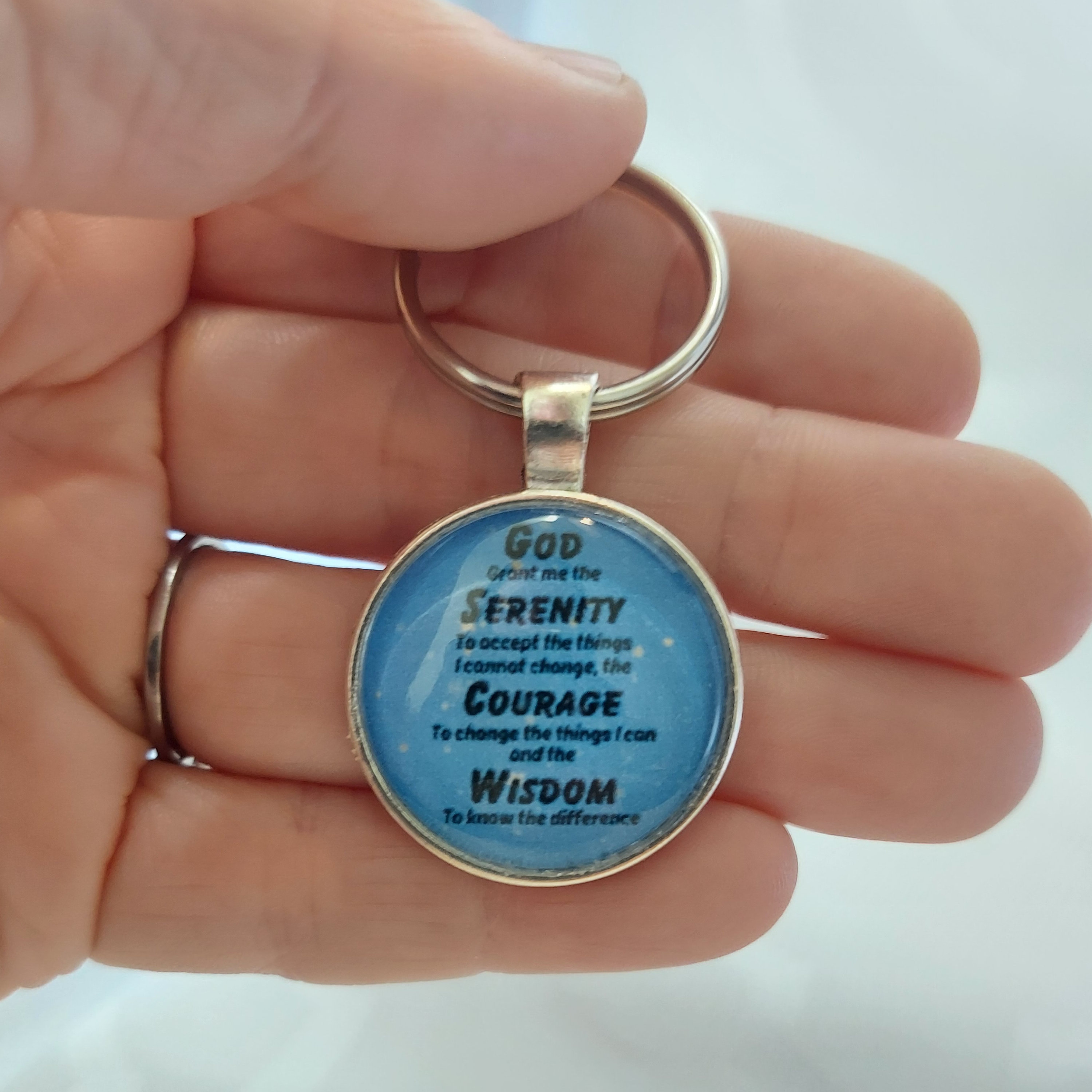 Serenity Prayer Keychain, Serenity Prayer Gift, Recovery Keychain ...