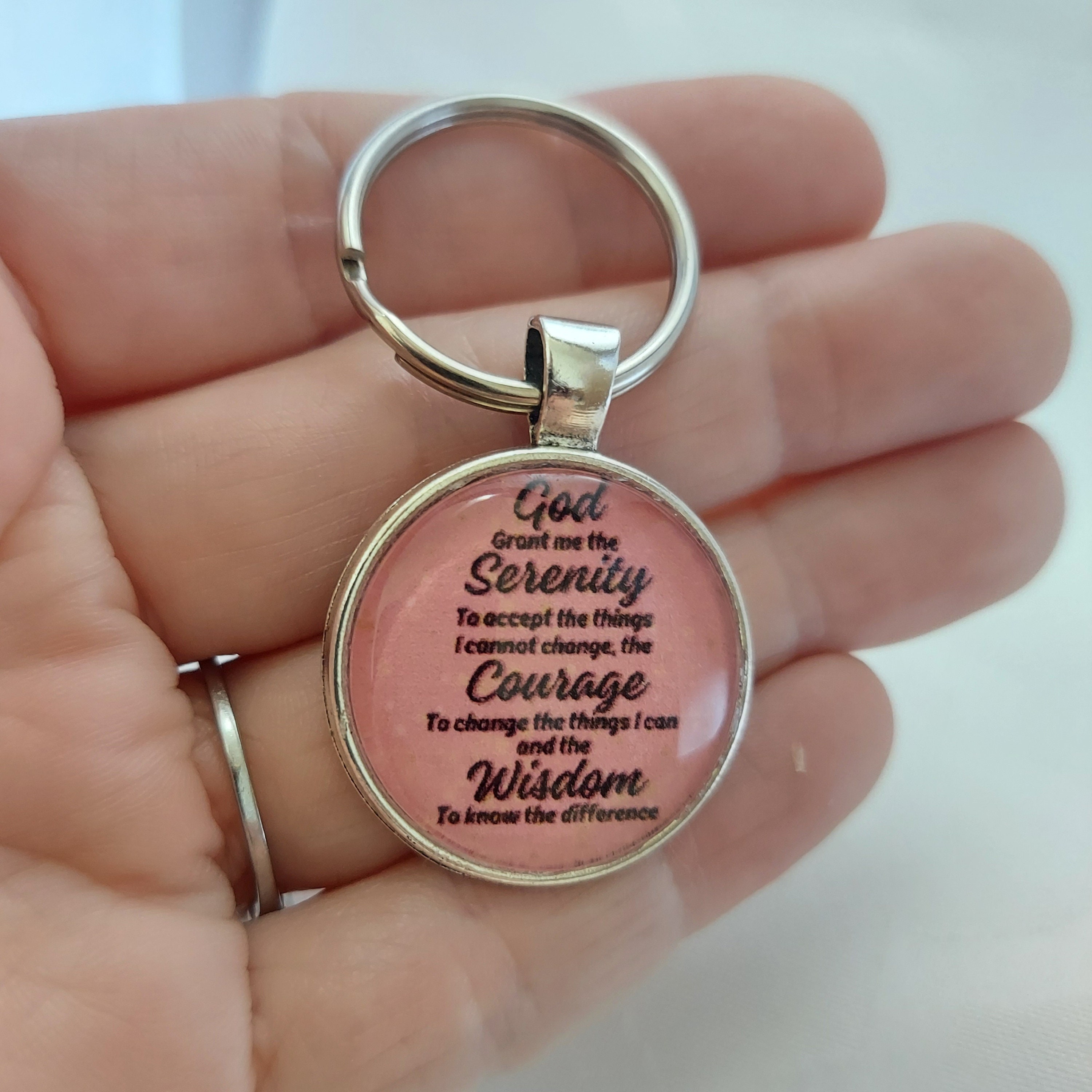 Serenity Prayer Keychain, Serenity Prayer Gift, Recovery Keychain ...