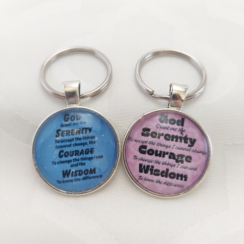 Serenity Prayer Keychain, Serenity Prayer Gift, Recovery Keychain ...