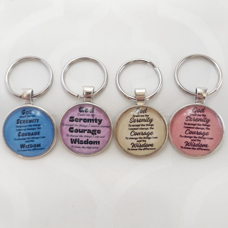 Serenity Prayer Keychain, Serenity Prayer Gift, Recovery Keychain ...