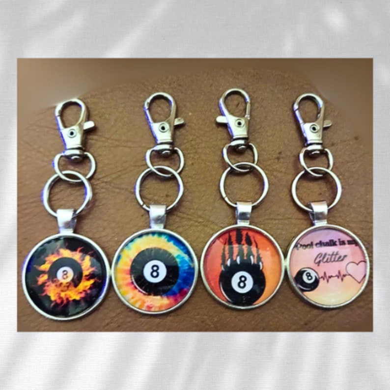 8-ball Keychain, 8-ball Pocket Marker for Pool Players, Pool Player ...